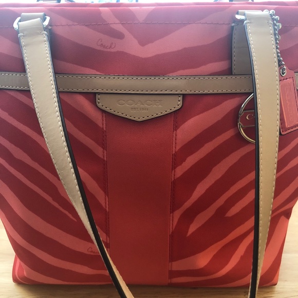 Coach | Bags | Coach Zebra Print Zipper Top Tote | Poshmark